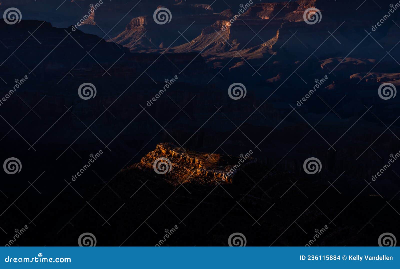Faint Light Brightens a Plateau Seen from Grandview Point Stock Photo ...