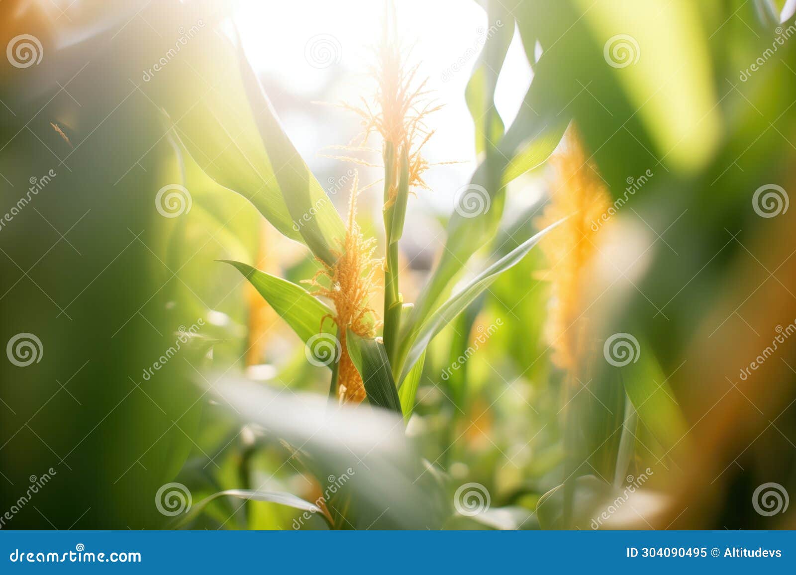 Faint Light Source Seen through Dense Corn Stock Image - Image of ...
