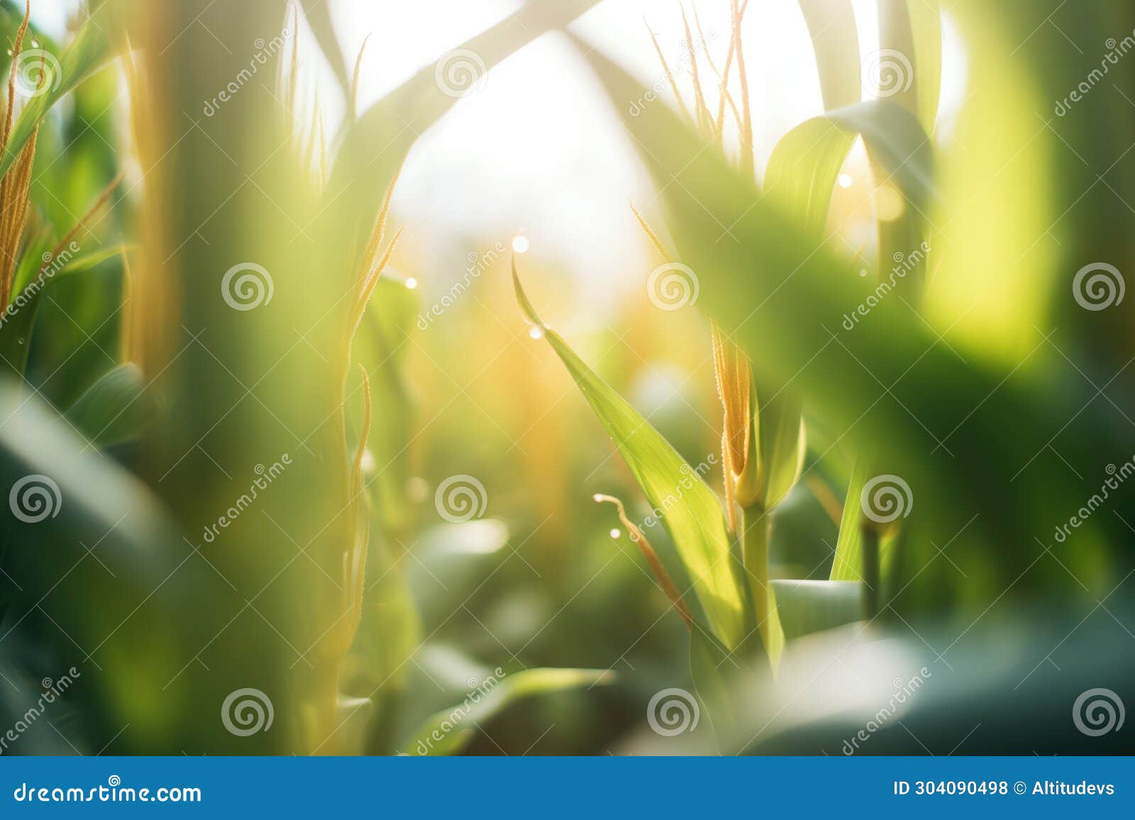 Faint Light Source Seen through Dense Corn Stock Photo - Image of ...