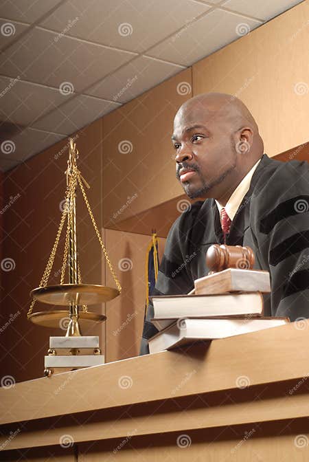 Fair and attentive judge stock image. Image of male, contemplating ...