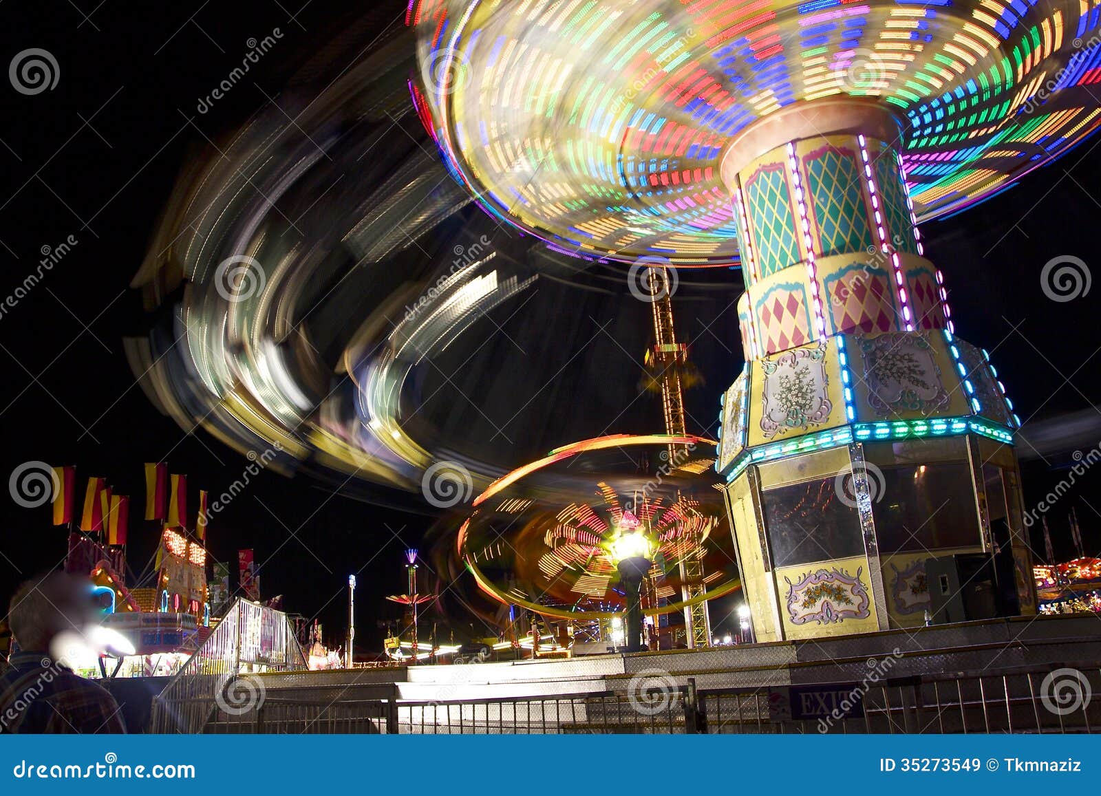 Fair Carnival Ferry Wheel in Speed Stock Image - Image of games ...