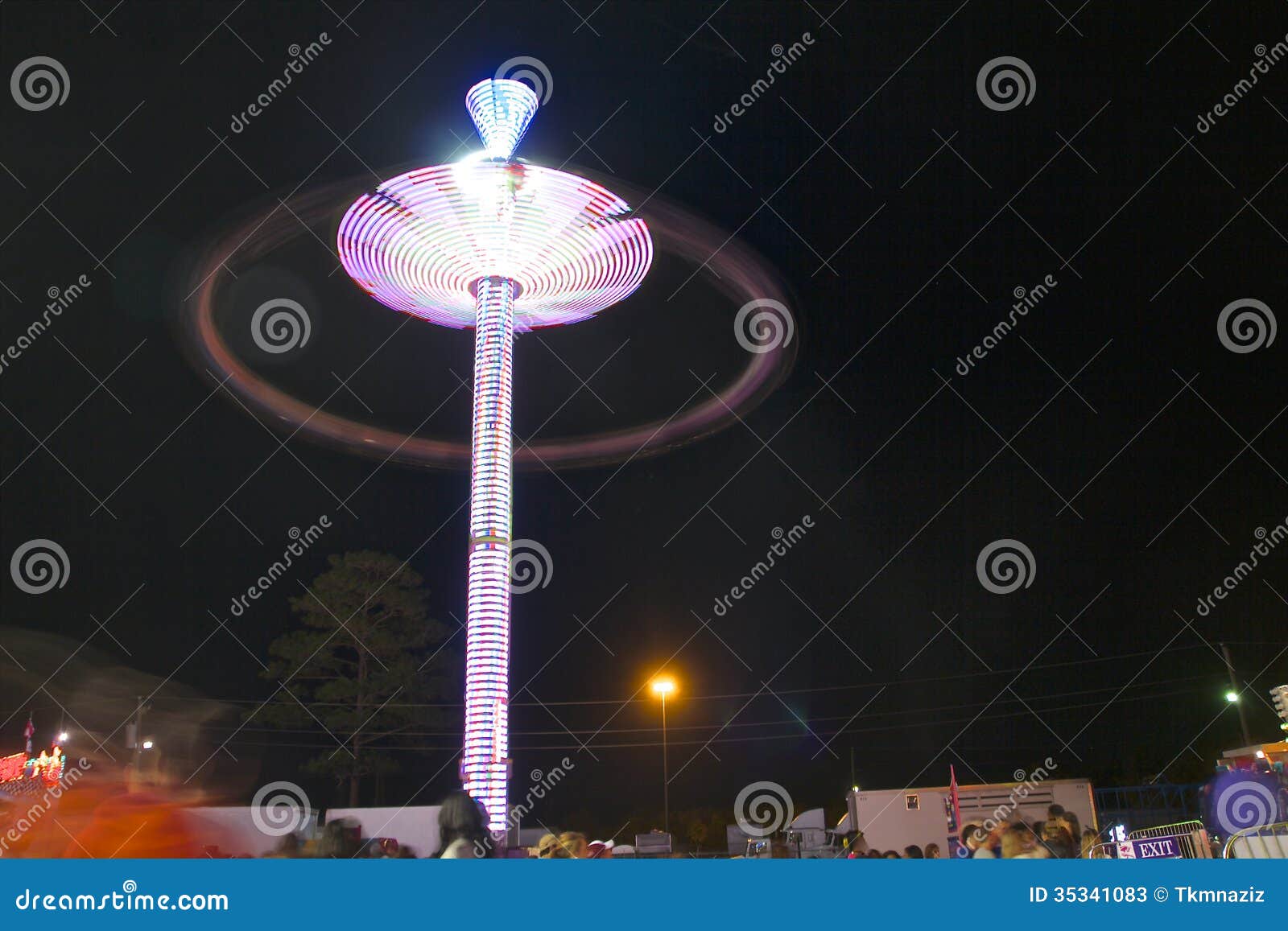 Fair Carnival Ferry Wheel in Speed Stock Image - Image of holiday ...