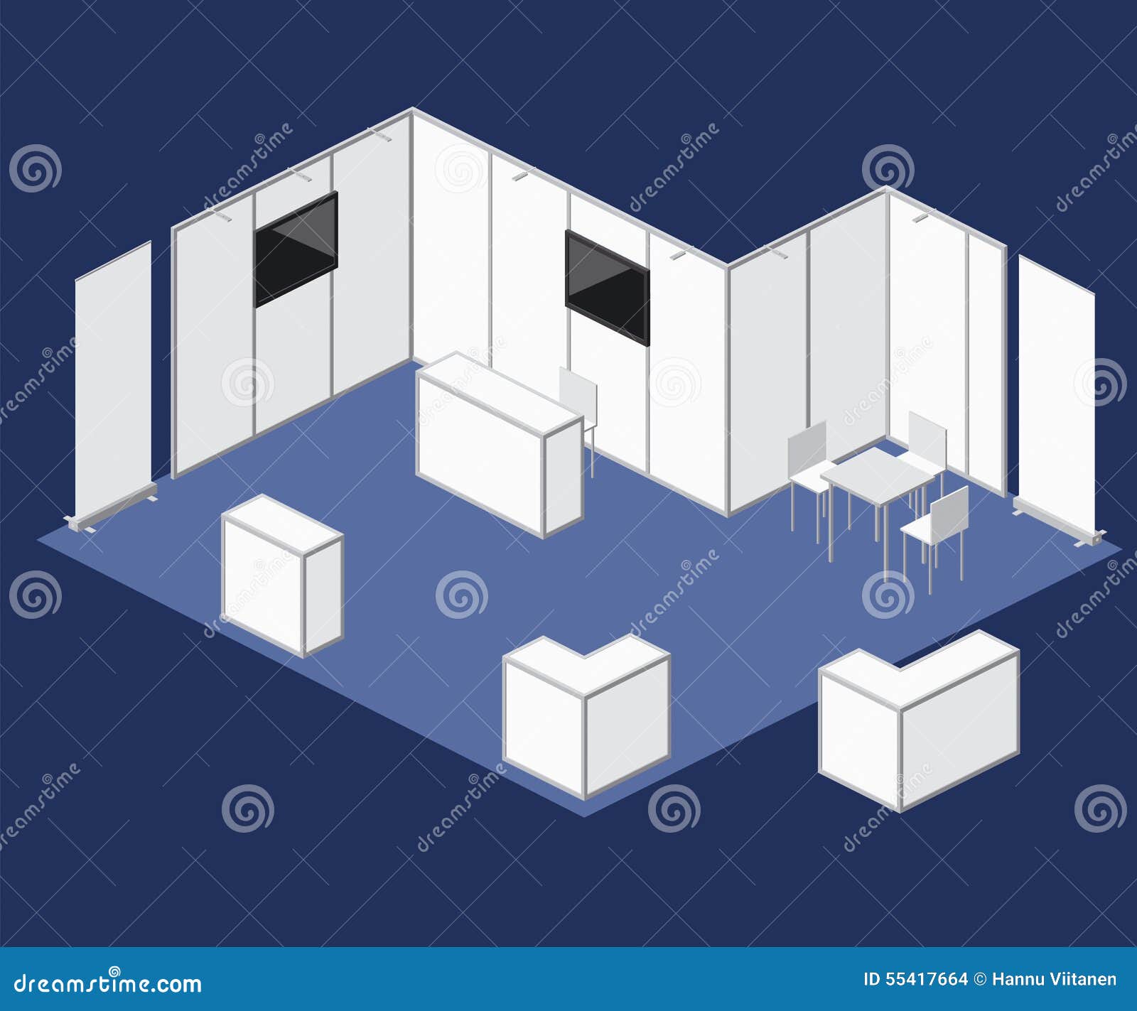Fair Exhibition Blank Stand Booth Vector Elements Stock Vector ...