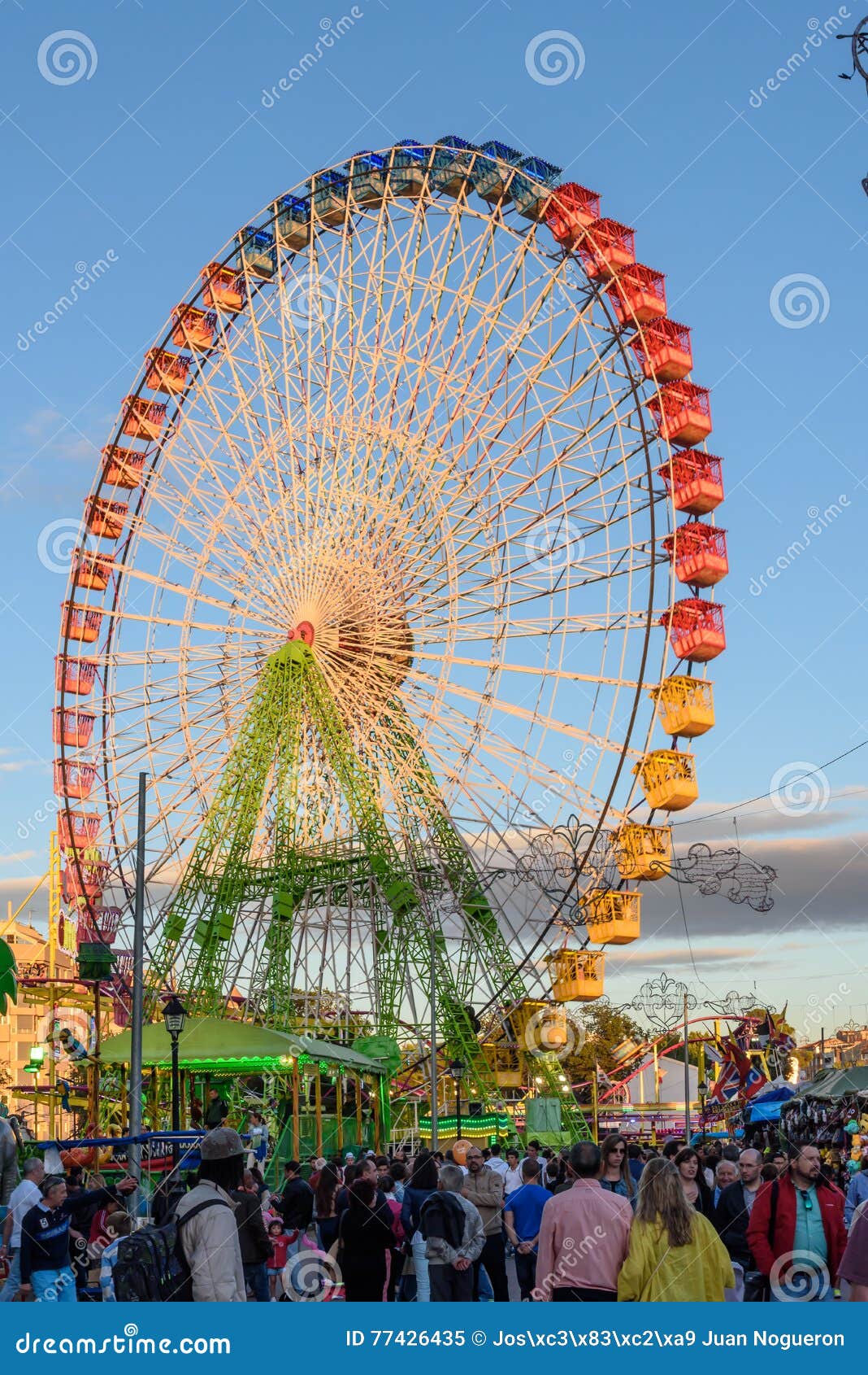 Fair Ferris Wheel at Sunset Editorial Image - Image of fairground ...