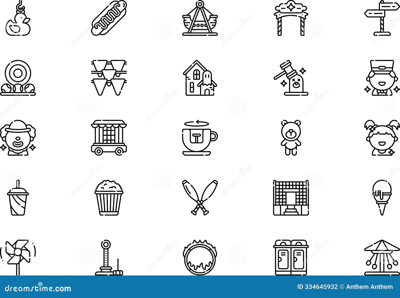 Fair Icons Collection is a Vector Illustration with Editable Stroke ...
