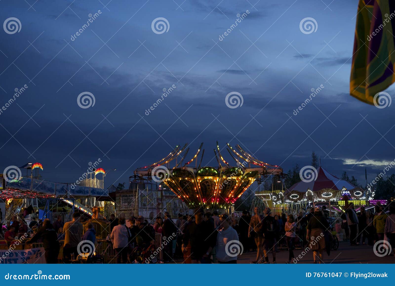 Fair at night. editorial photography. Image of night - 76761047