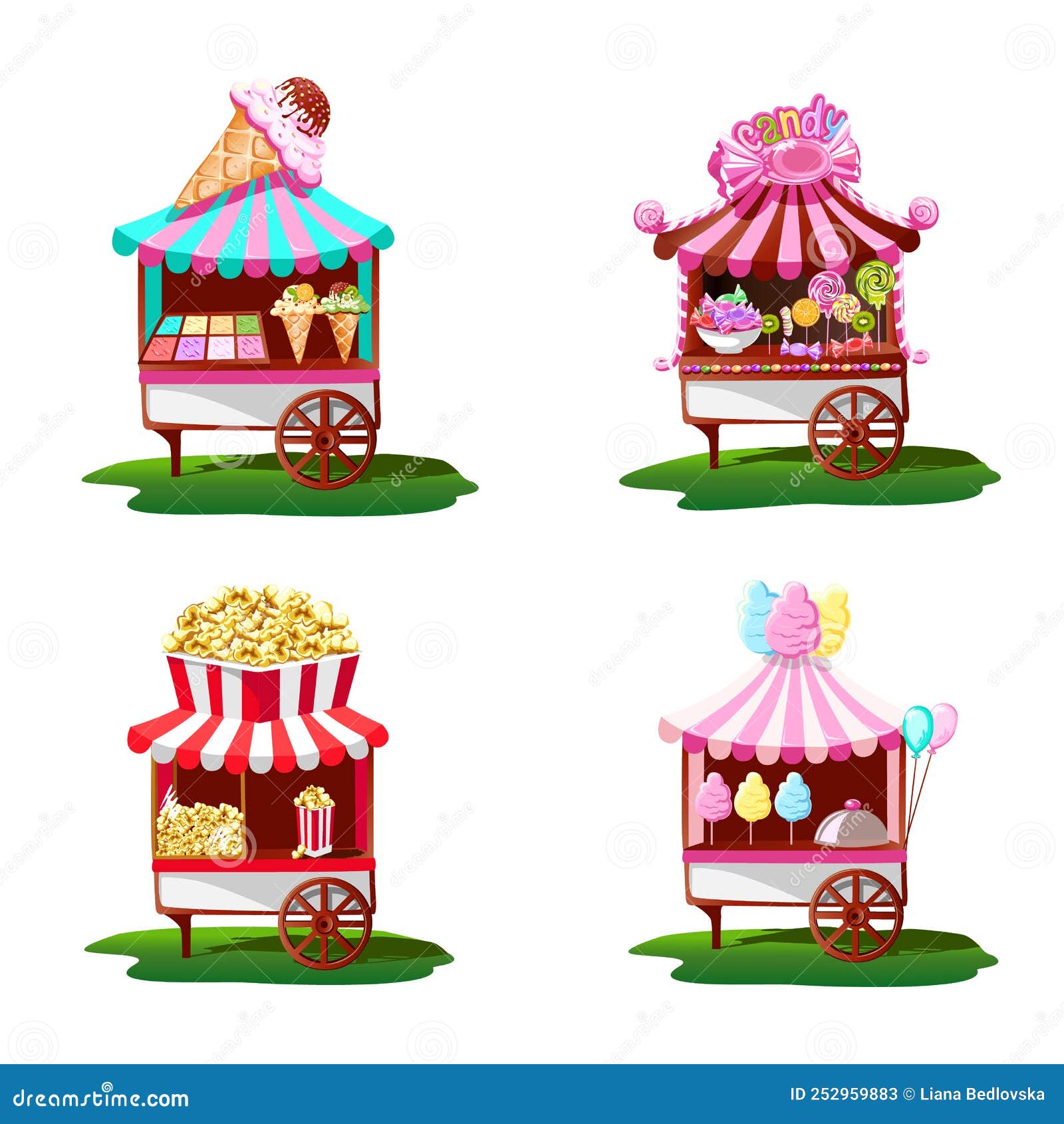 Fair open stalls set stock vector. Illustration of business - 252959883