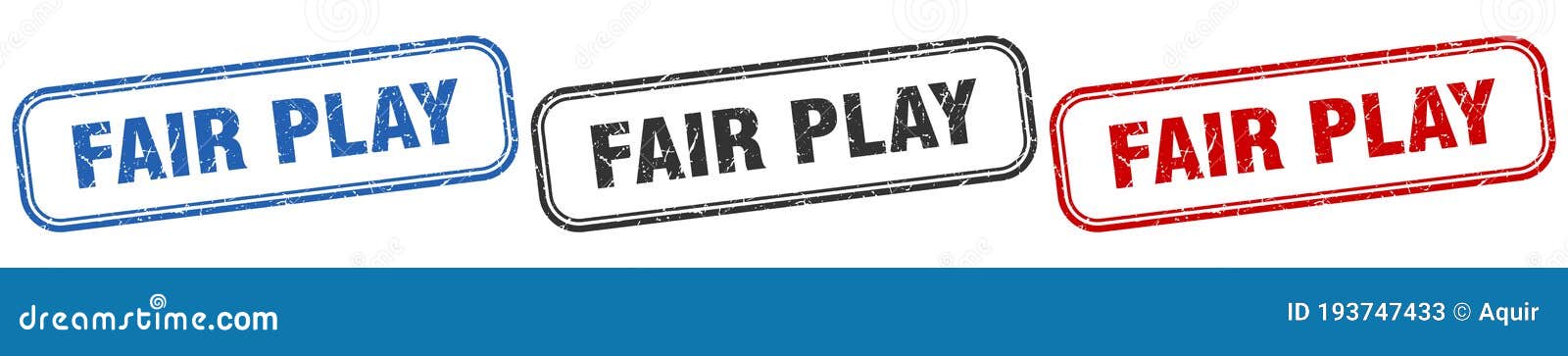 Fair Play Square Isolated Sign Set. Fair Play Stamp Stock Vector ...