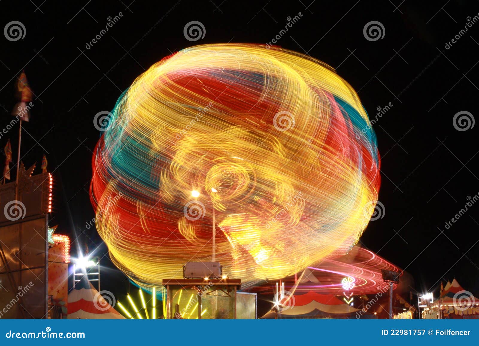 Fair Ride at Night stock image. Image of intense, night - 22981757