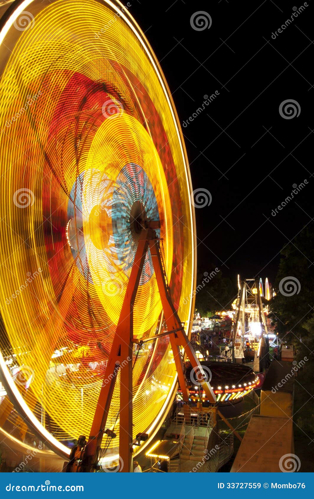 Fair ride at night stock image. Image of amusement, movement - 33727559