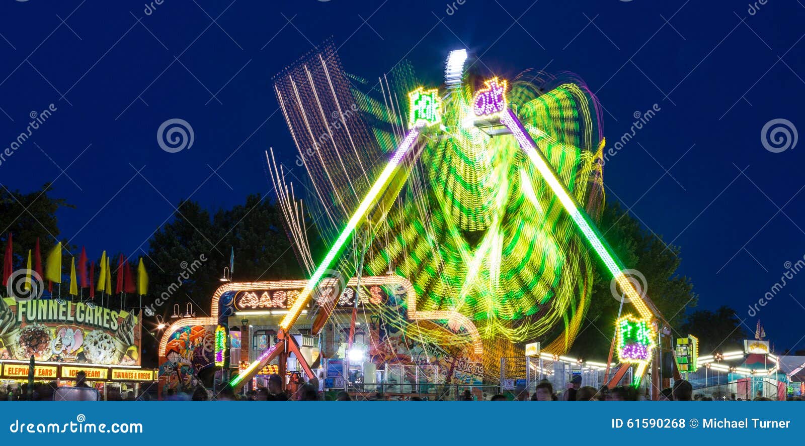 Fair Rides at Night editorial stock photo. Image of artistic - 61590268
