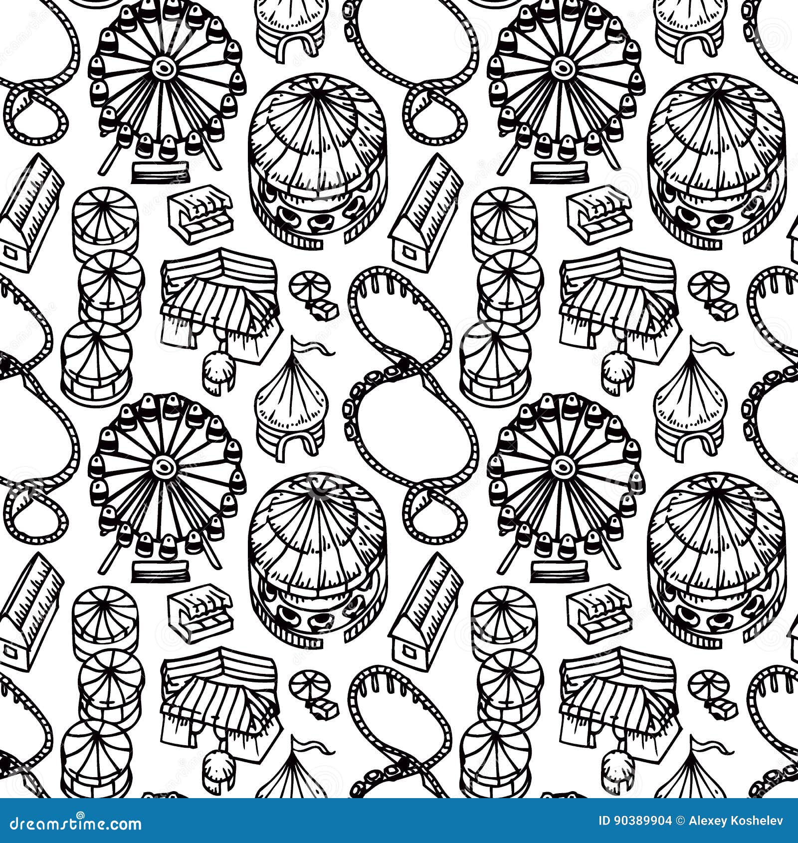 Fair Seamless Pattern stock vector. Illustration of fall - 90389904