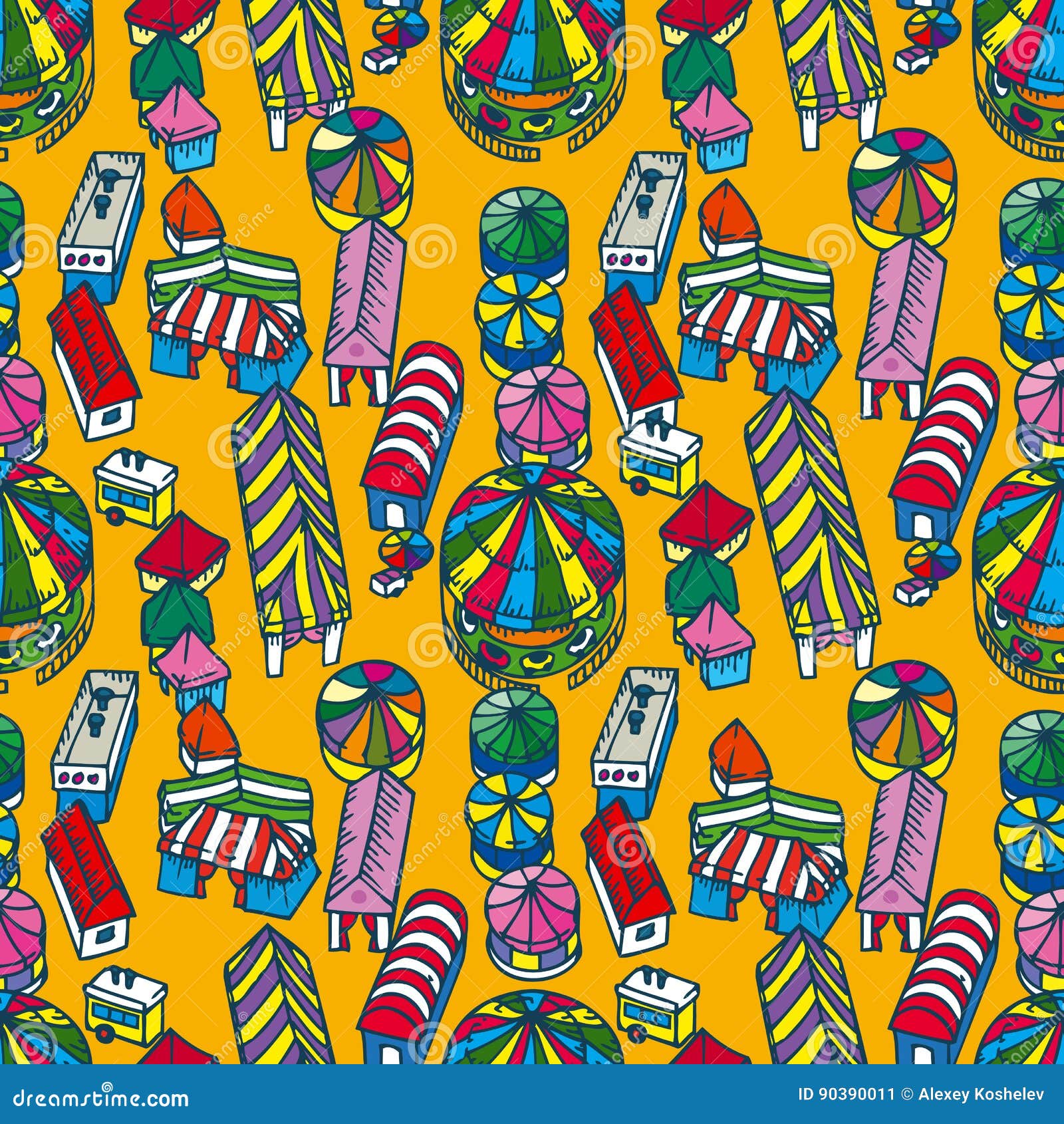 Fair Seamless Pattern stock vector. Illustration of purchase - 90390011