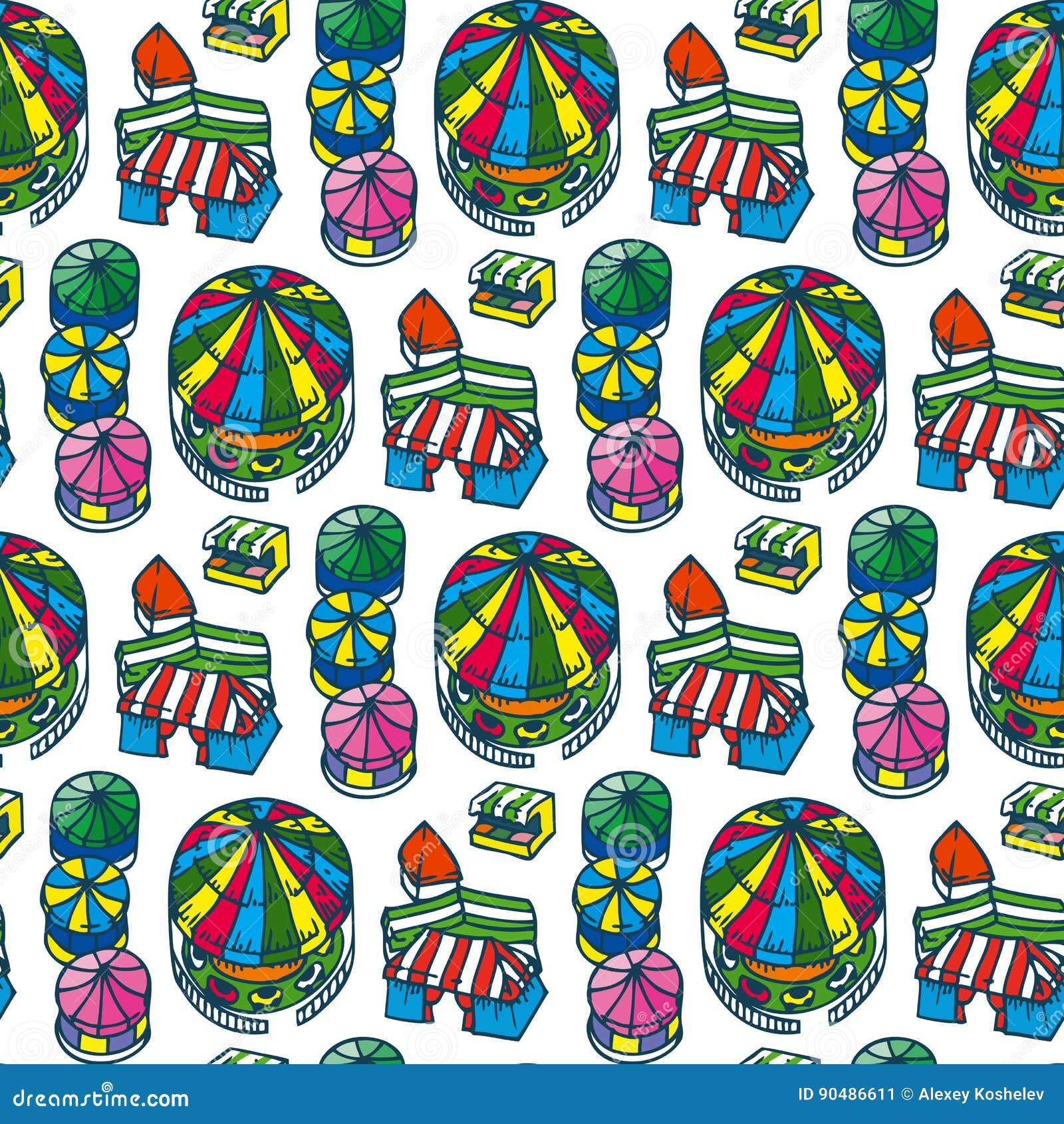 Fair Seamless Pattern stock vector. Illustration of market - 90486611