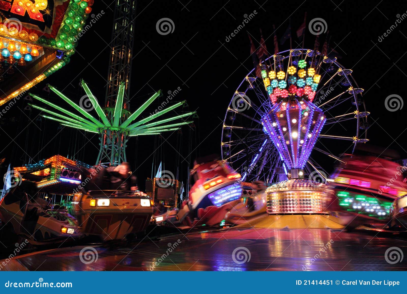 Fair with spinning rides stock image. Image of fair, celebration - 21414451