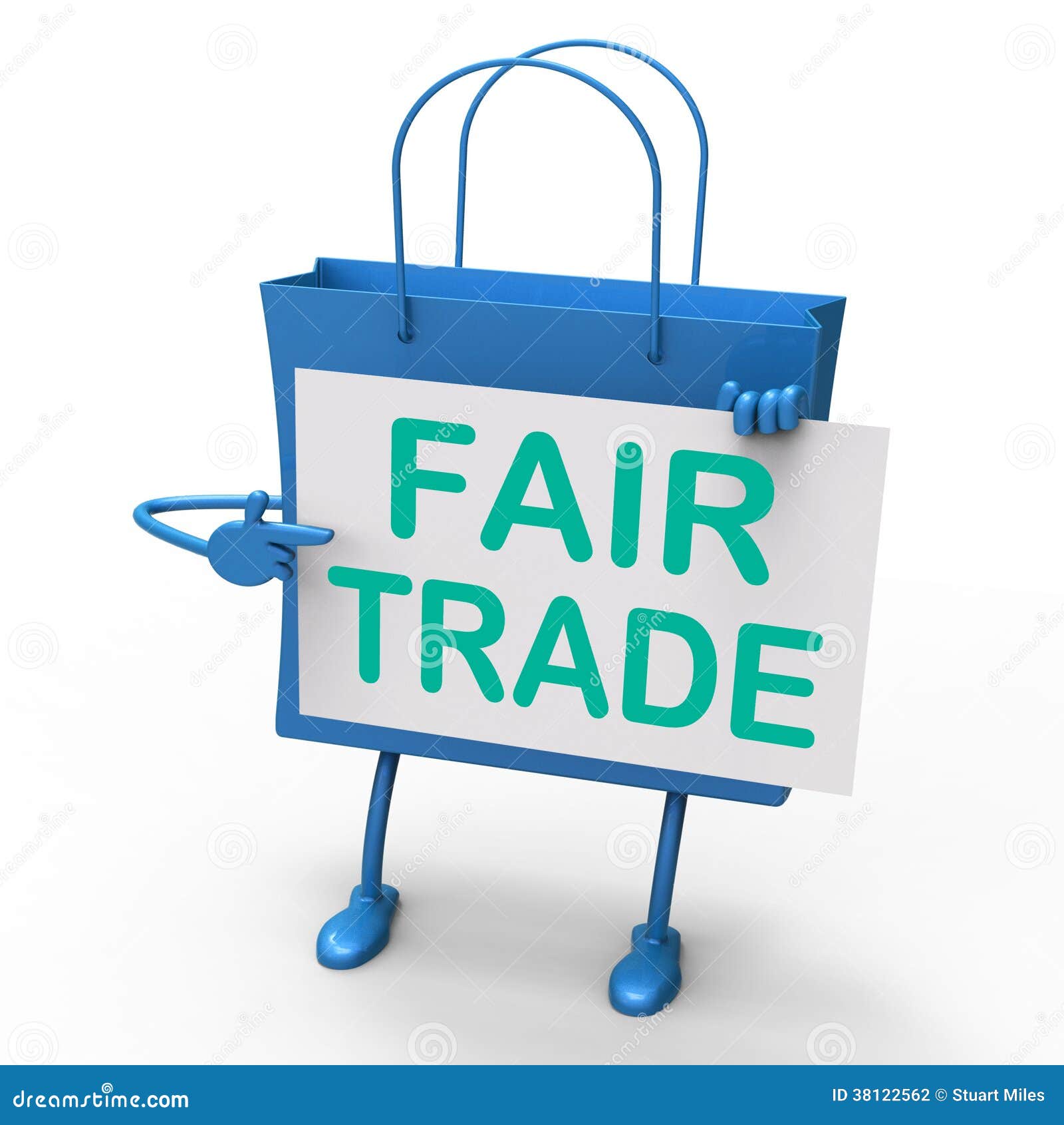 Fair Trade Bag Represents Equal Deals and Exchange Stock Illustration ...