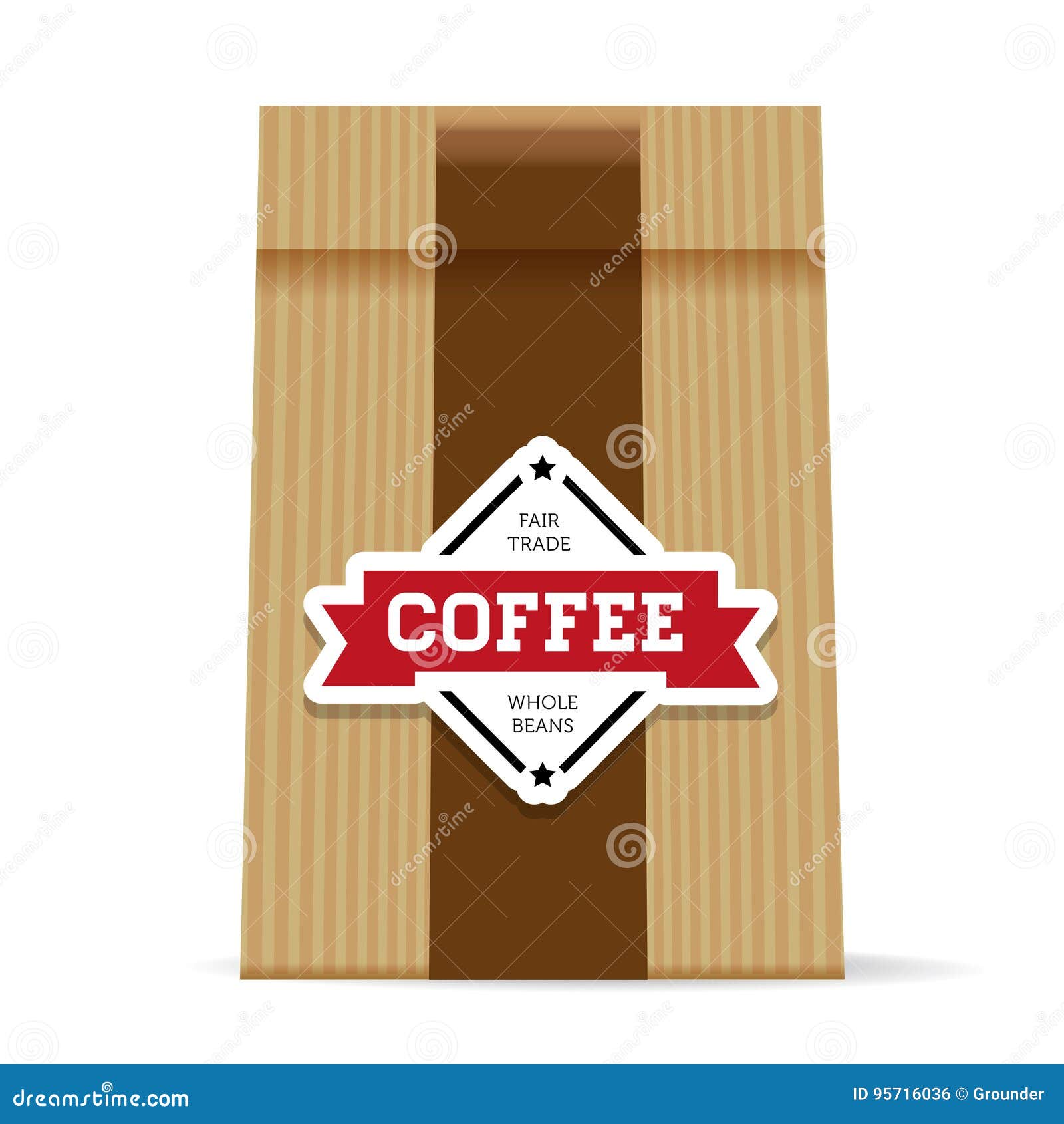 Fair Trade Coffee Vintage Packaging Stock Vector - Illustration of ...