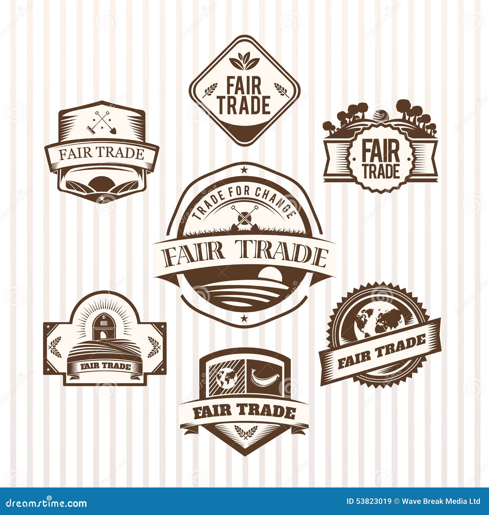 Fair Trade icons vector stock vector. Illustration of sustainability ...