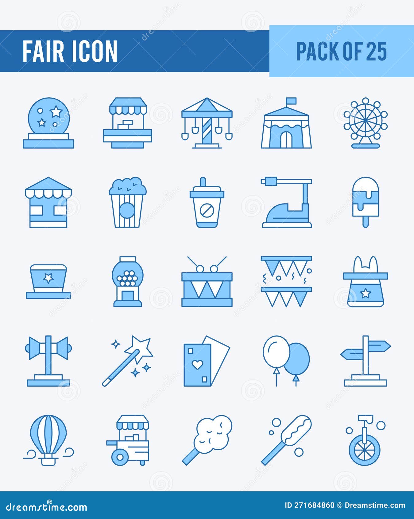 25 Fair. Two Color Icons Pack. Vector Illustration Stock Vector ...