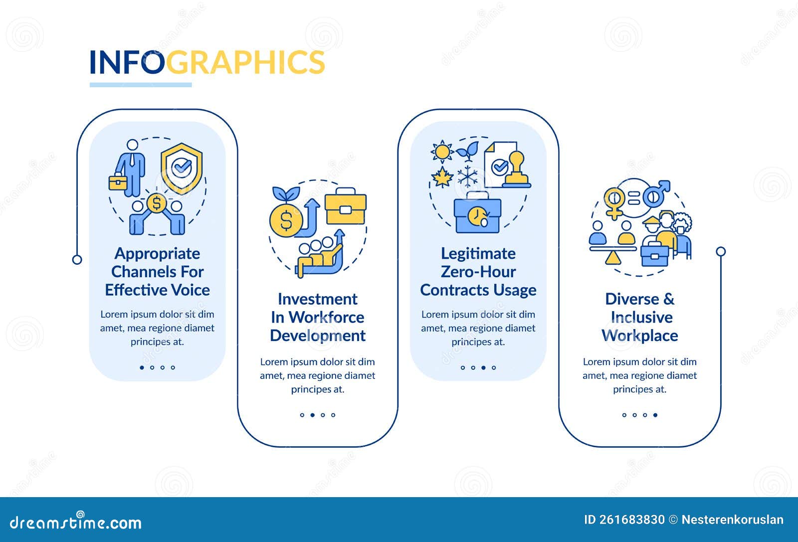 Fair Working Policy Rectangle Infographic Template Stock Vector ...