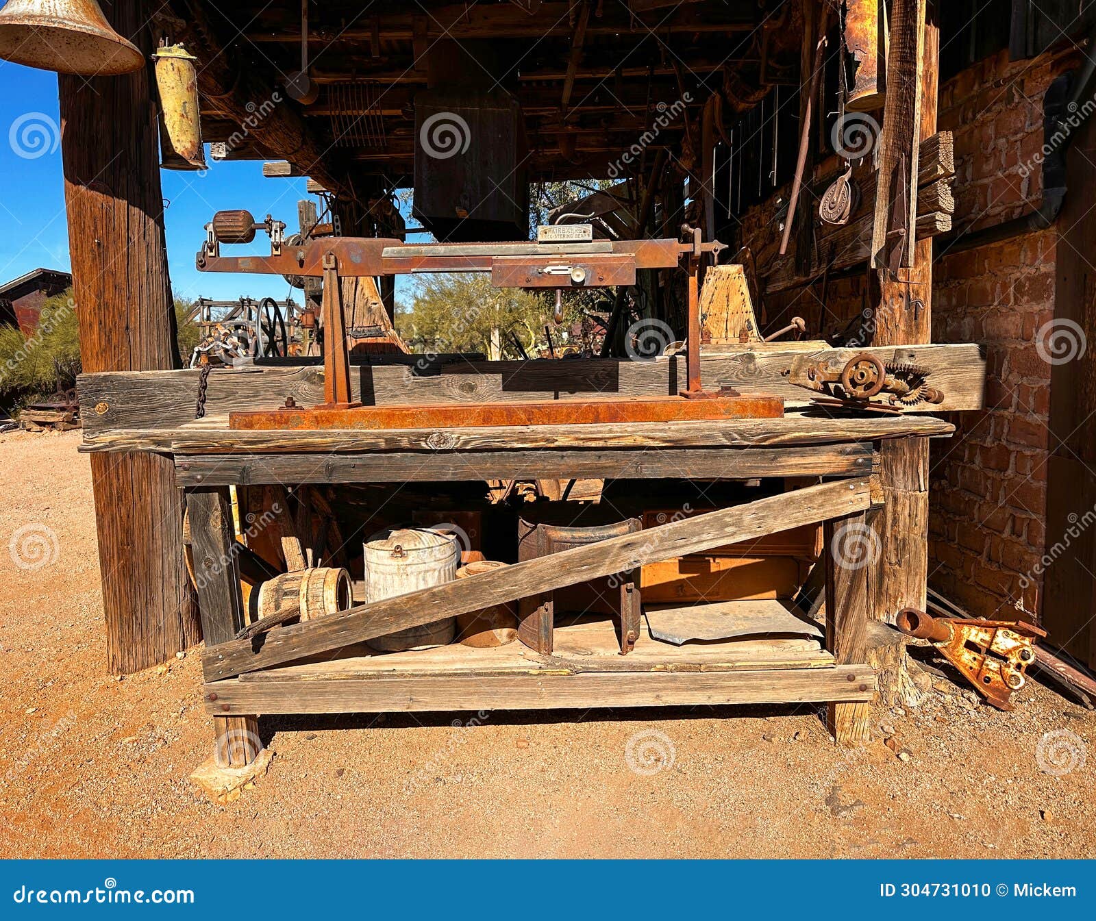 Vintage Rusted Workbench at Apache Junction Desert Editorial Image ...
