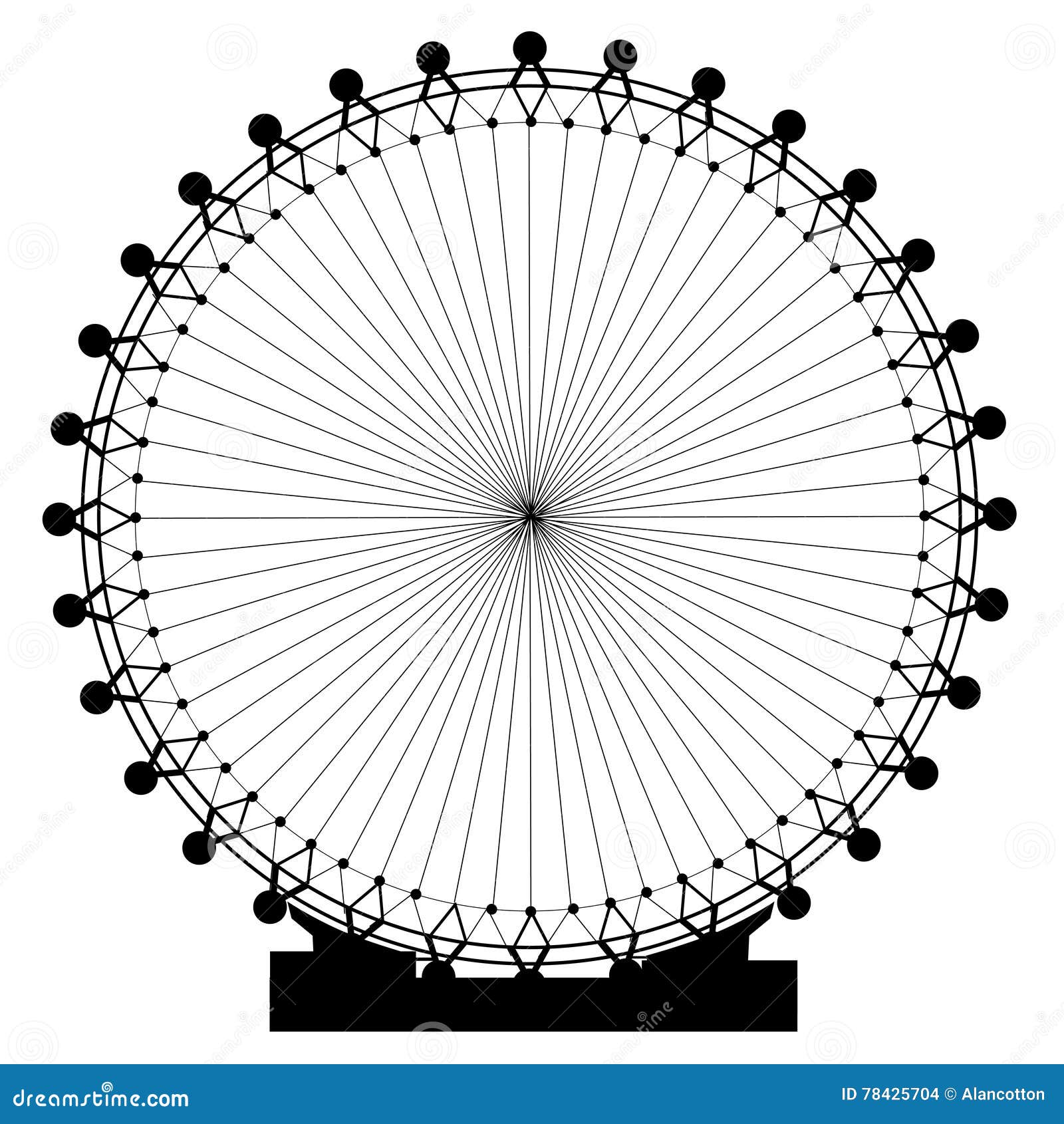 Fairground Big Wheel Vector Illustration | CartoonDealer.com #78425704