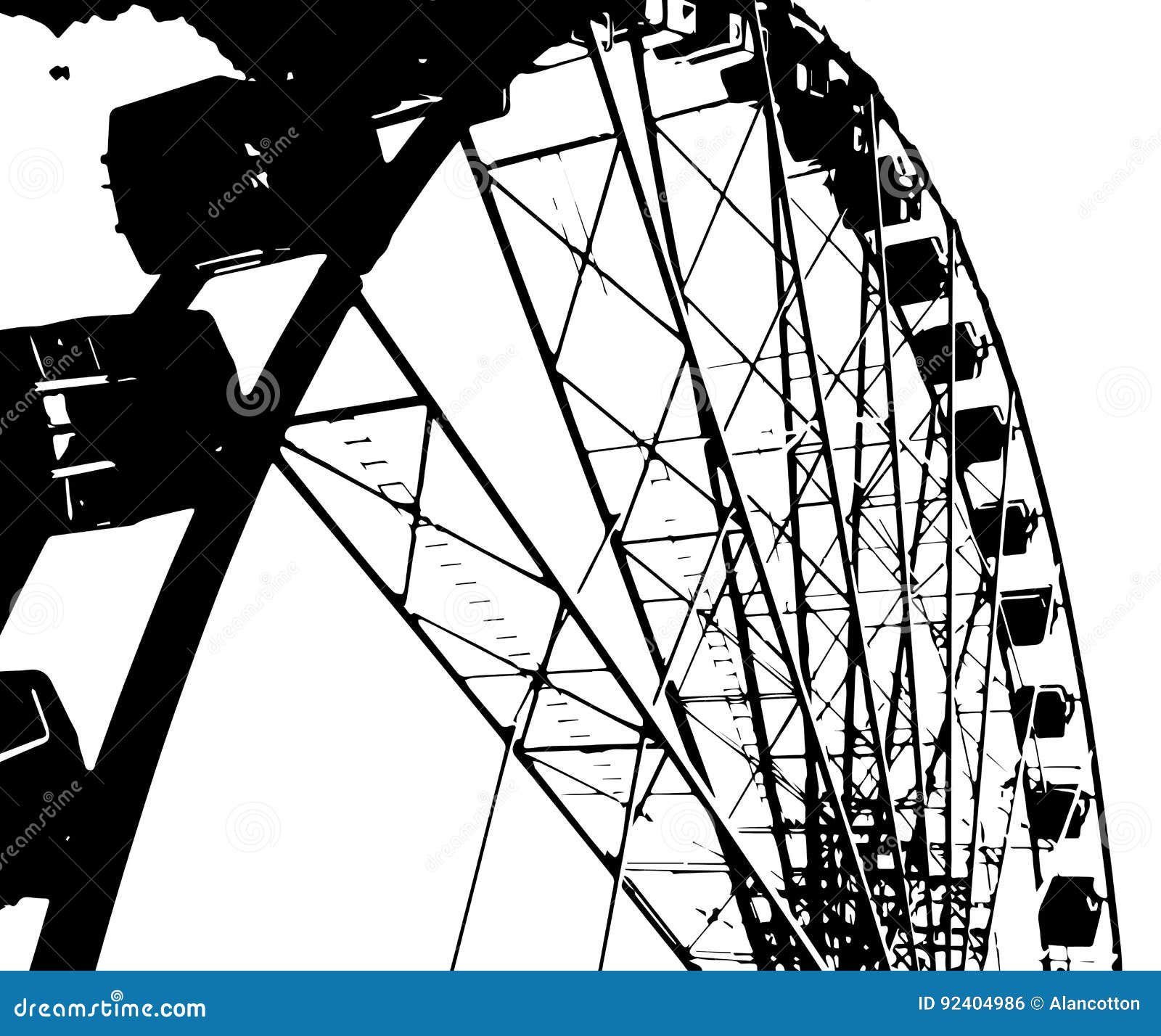 Fairground Big Wheel Vector Illustration | CartoonDealer.com #92404986