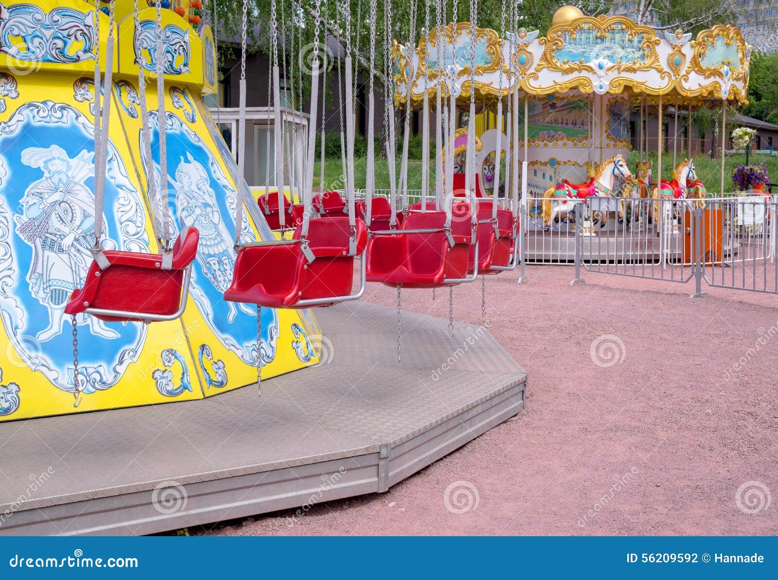 Fairground carousel stock photo. Image of blue, rotation - 56209592