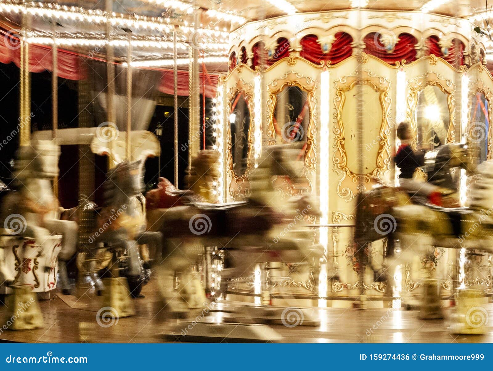 Fairground Carousel stock photo. Image of blur, long - 159274436
