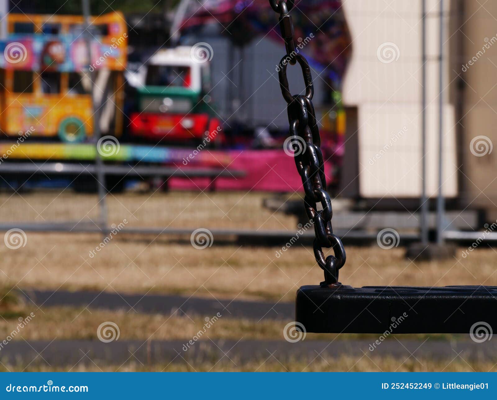 Fairground Chair Swing Ride at Fun Fair Stock Image - Image of round ...