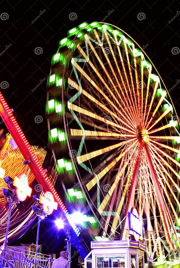 Fairground at Night stock photo. Image of funfair, light - 1889882