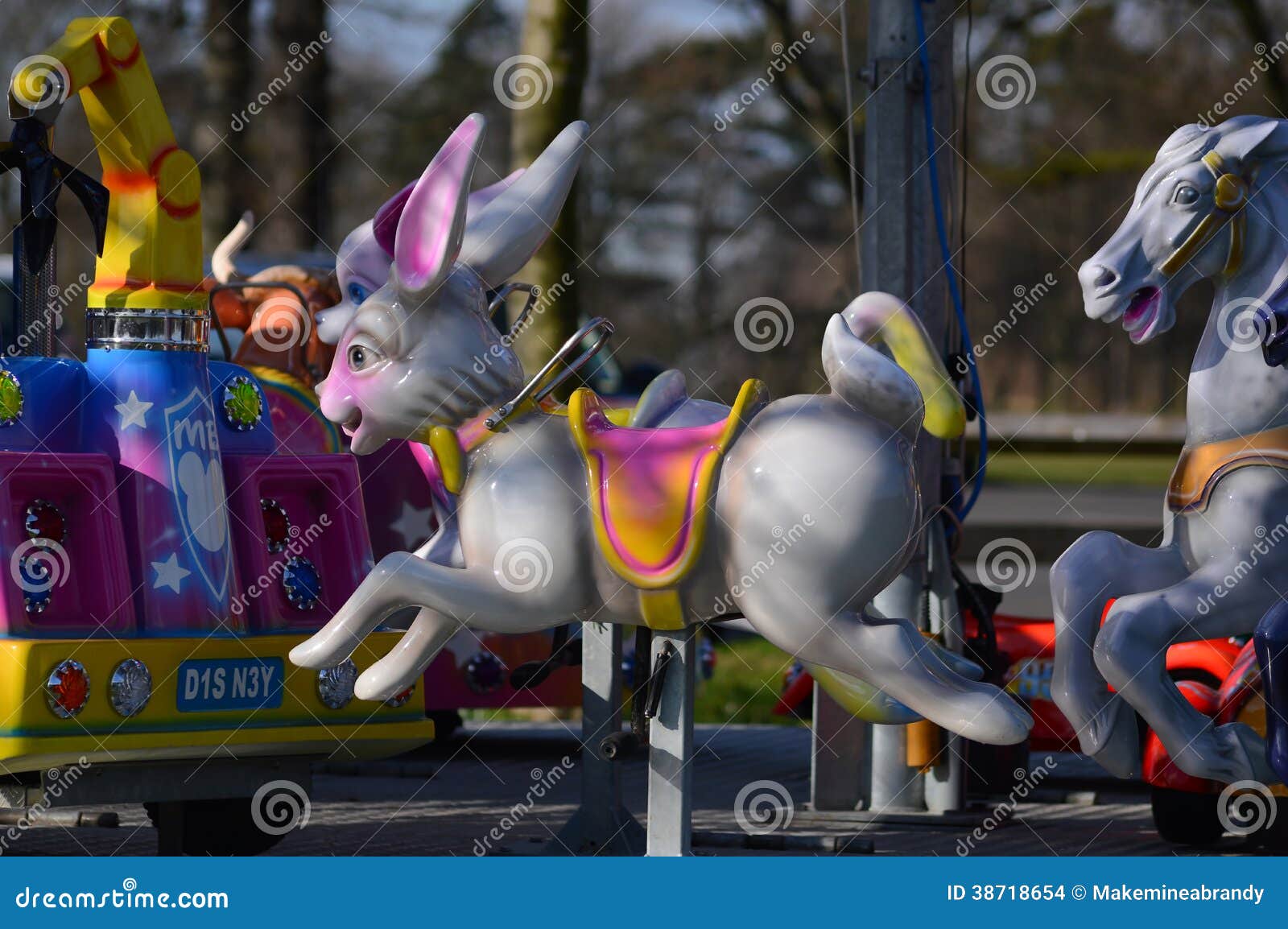 Fairground Ride , Carousel Bunny Rabbit Stock Photo - Image of animal ...