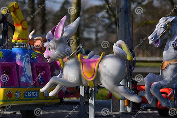 Fairground Ride , Carousel Bunny Rabbit Stock Photo - Image of animal ...