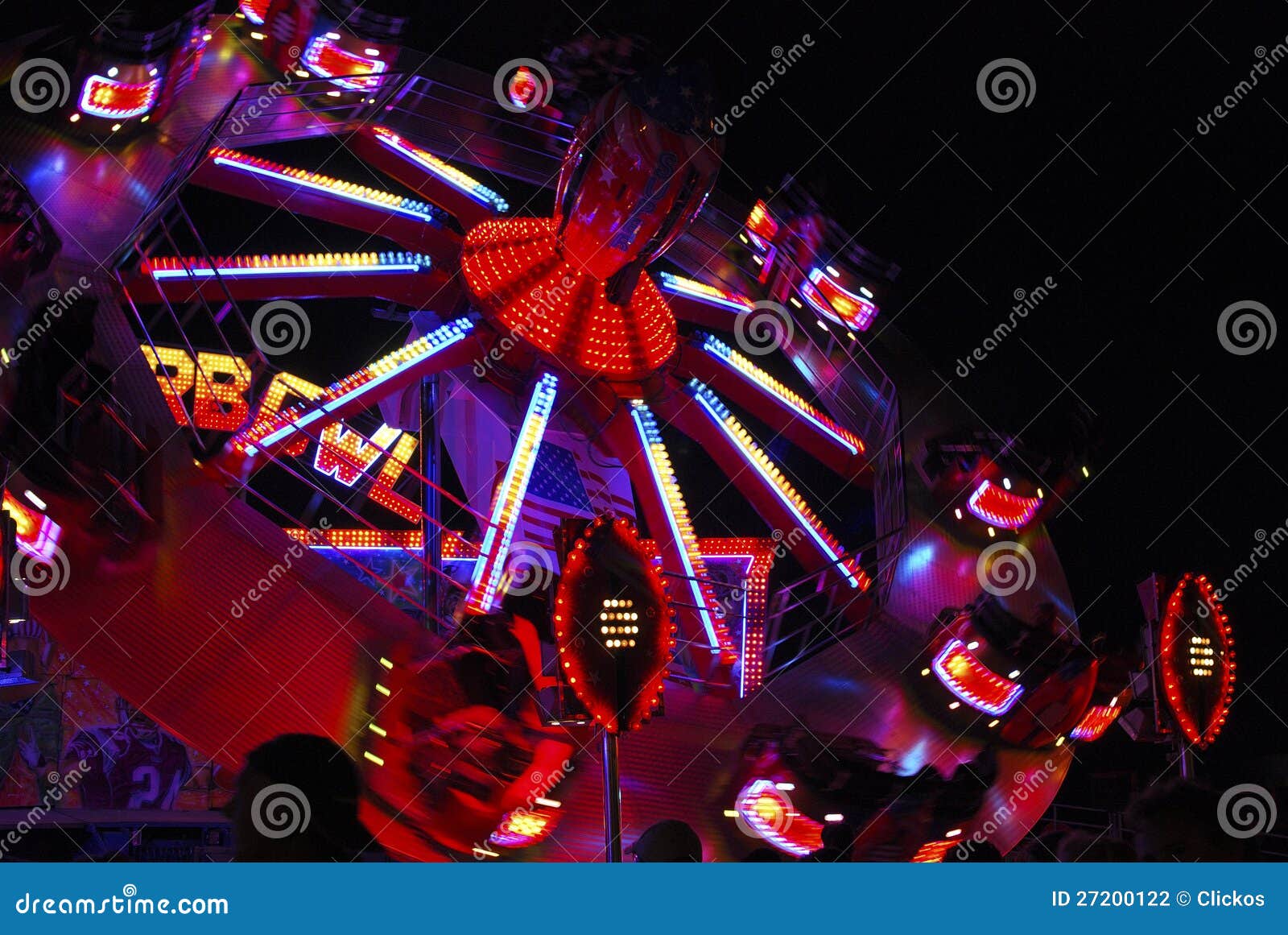 Fairground Roundabout at Night Stock Photo - Image of night, movement ...