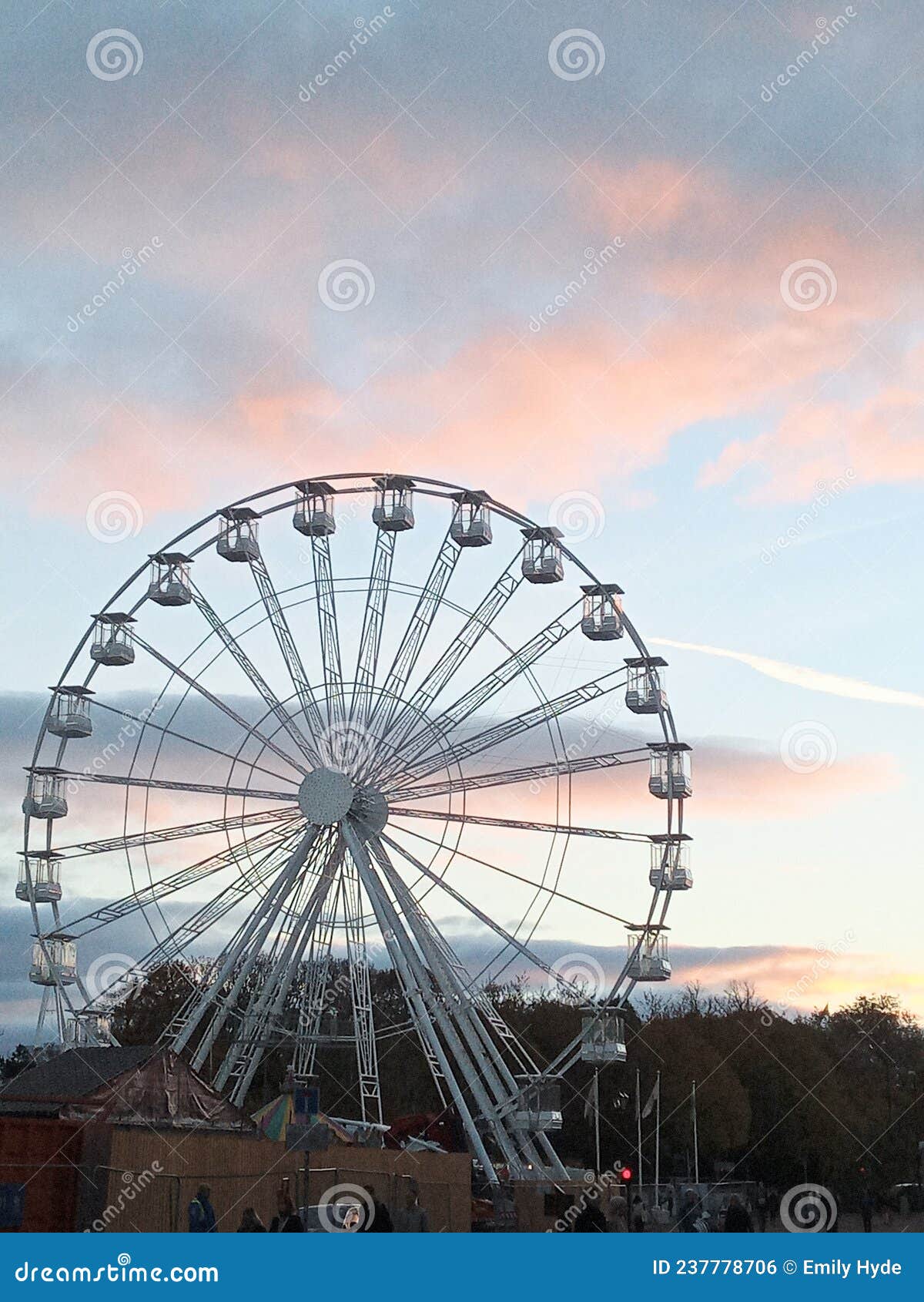 Fairground Wheel in Cardiff Stock Photo - Image of sunset, fairground ...