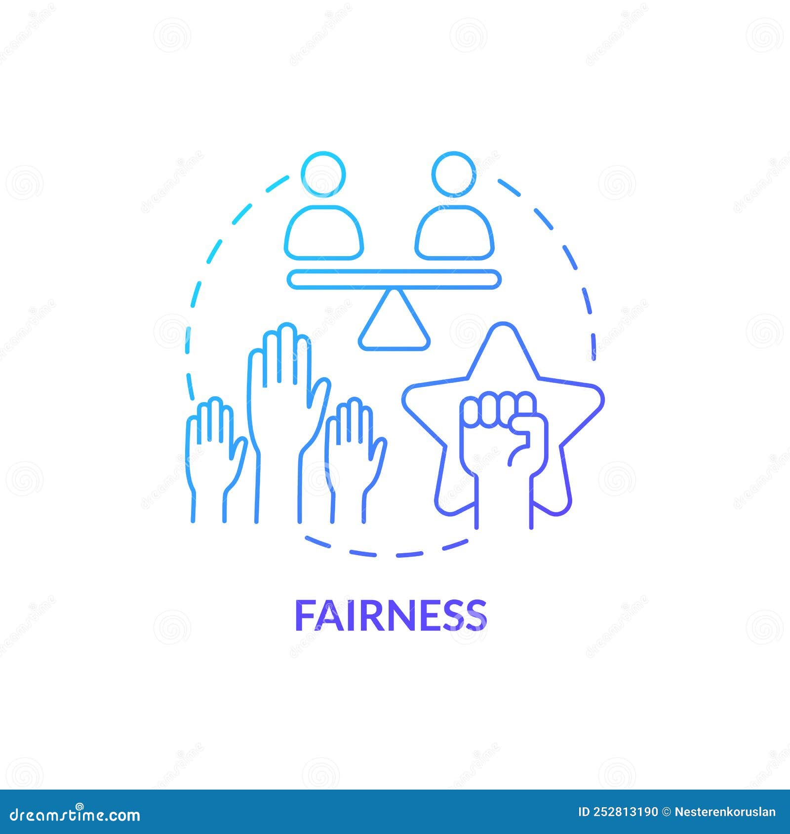 Fairness Blue Gradient Concept Icon Stock Vector - Illustration of ...