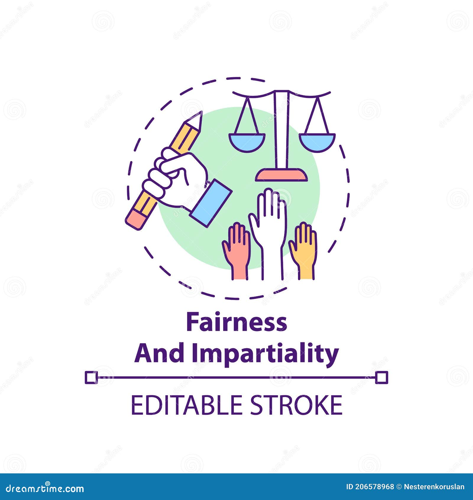 Fairness and Impartiality Concept Icon Stock Illustration ...
