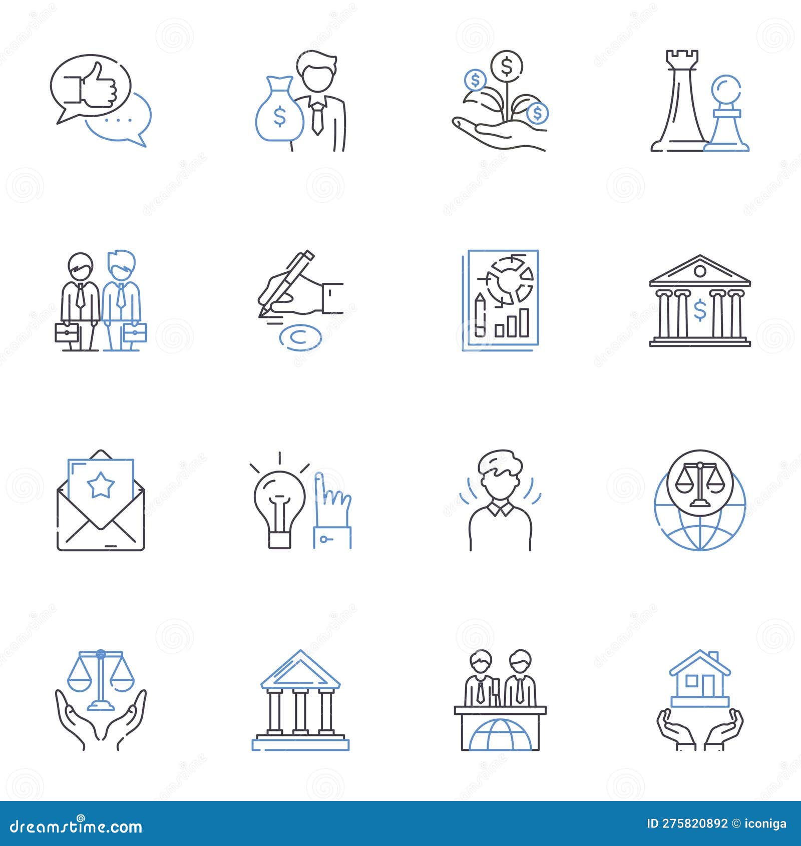 Fairness Line Icons Collection. Justice, Equality, Impartiality ...