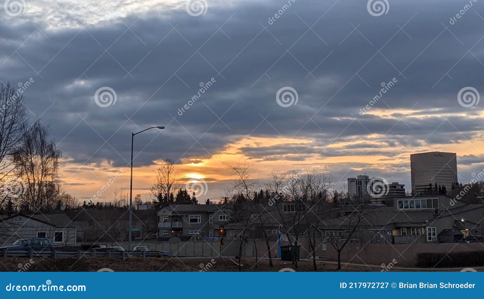 Fairview Anchorage Alaska Sunset Diffused Sunlight Downtown Stock Image ...
