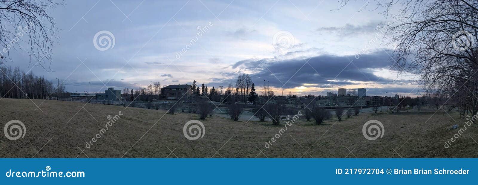 Fairview Anchorage Alaska Sunset Diffused Sunlight Downtown Stock Photo ...