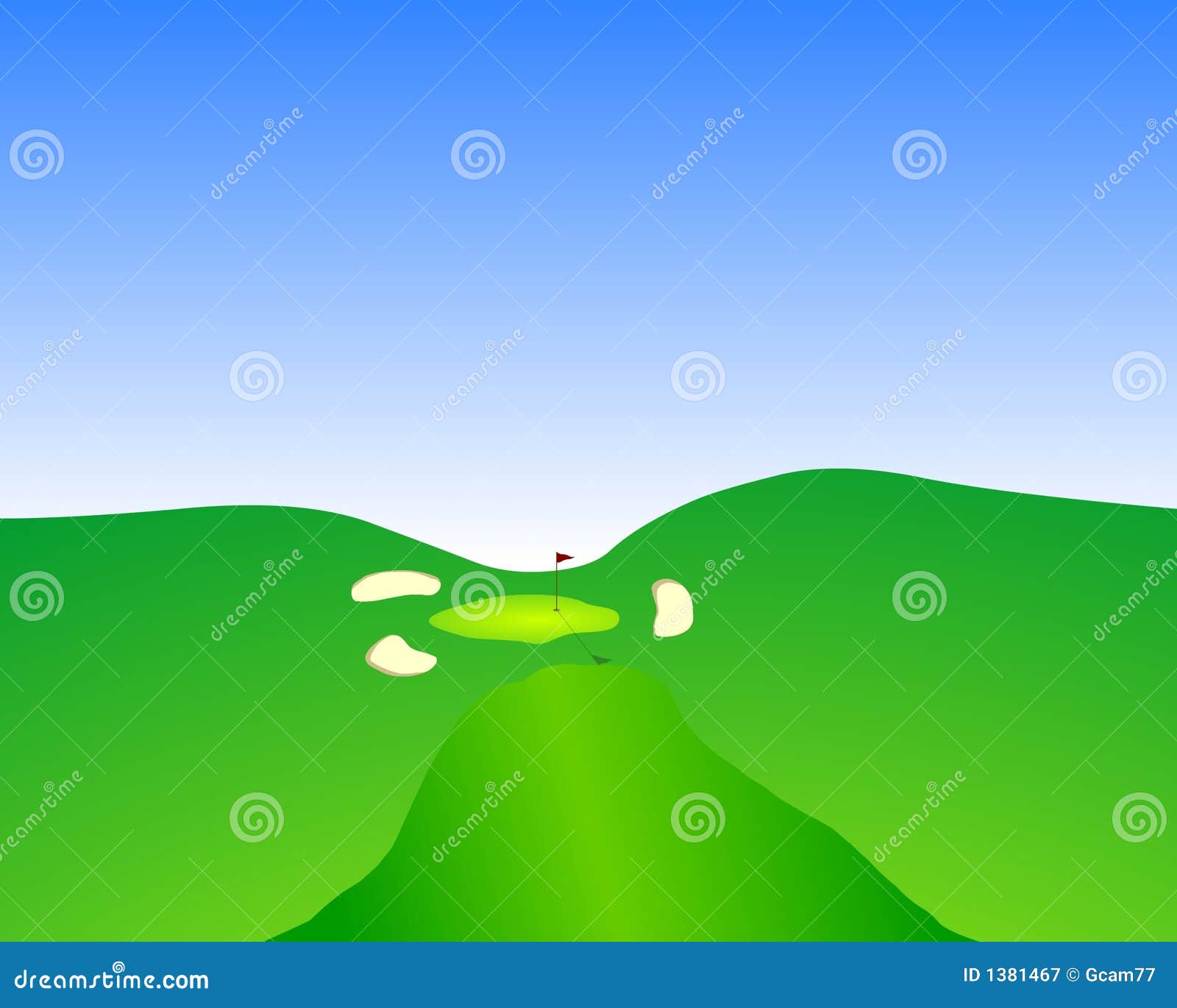 Fairway approach stock illustration. Illustration of poster - 1381467