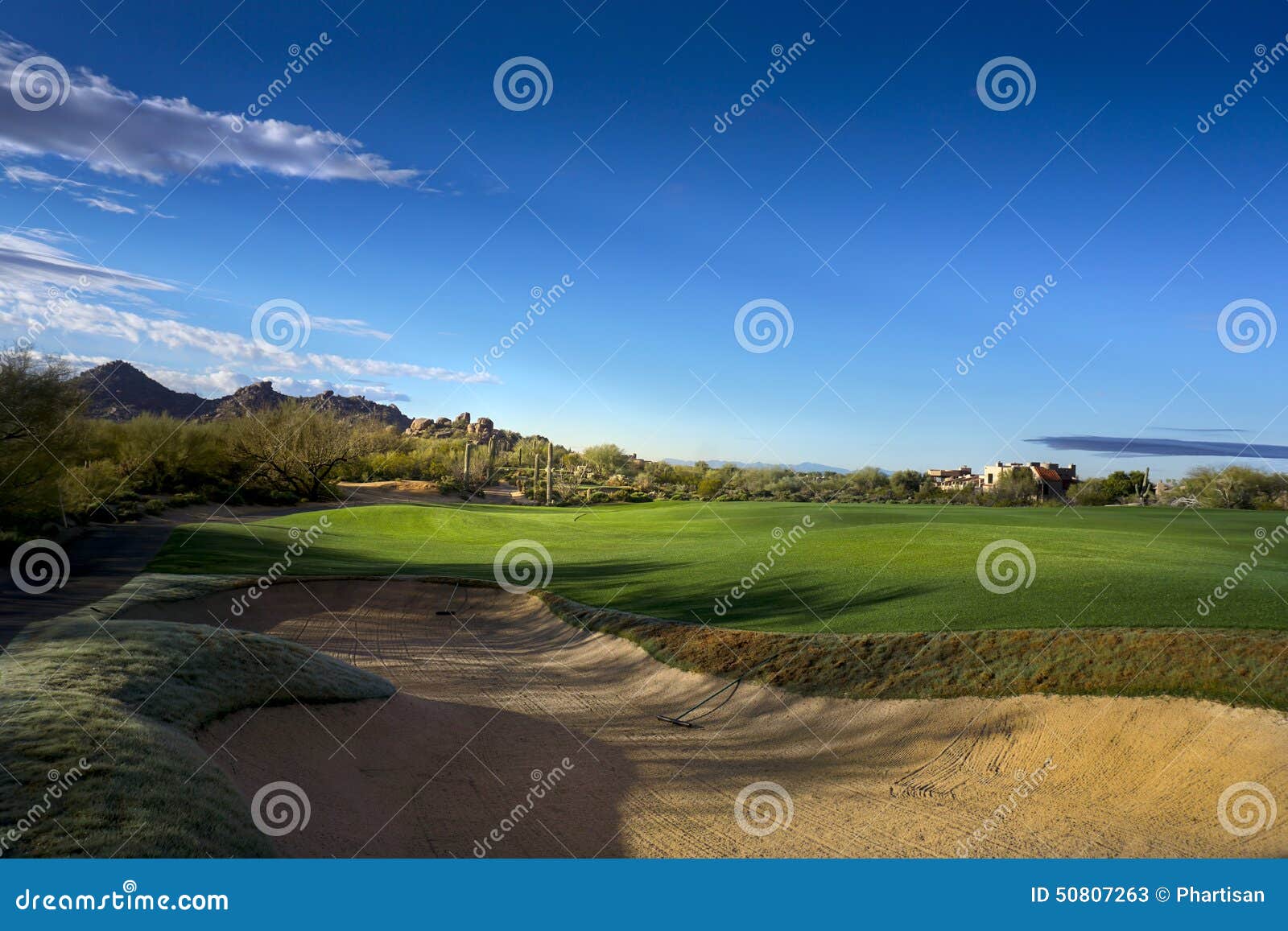 Fairway of Beautiful Arizona Golf Course Mountain Backdrop Stock Image ...