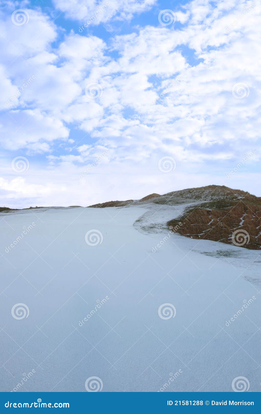 The Fairway on a Snow Covered Links Golf Stock Photo - Image of frost ...