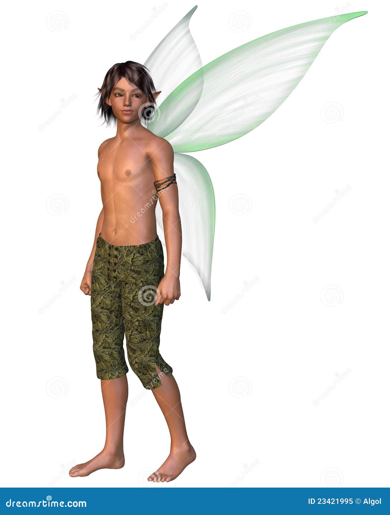 Fairy Boy Isolated on a White Background Stock Illustration - Illustration of slim, attractive ...