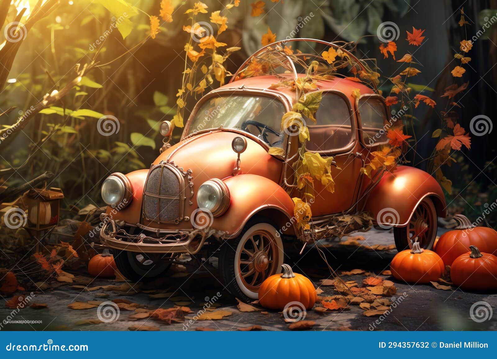 Fairy Car Magical Fairytale World Stock Illustration - Illustration of ...