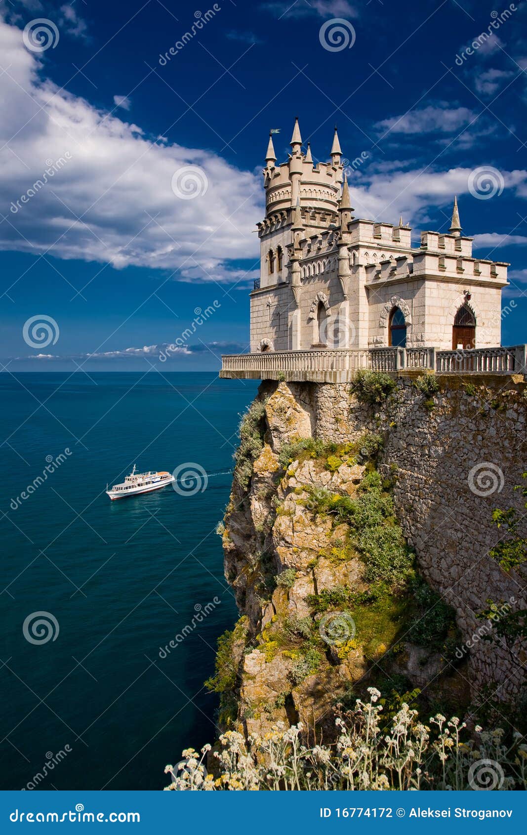 Fairy castle above the sea stock photo. Image of palace - 16774172