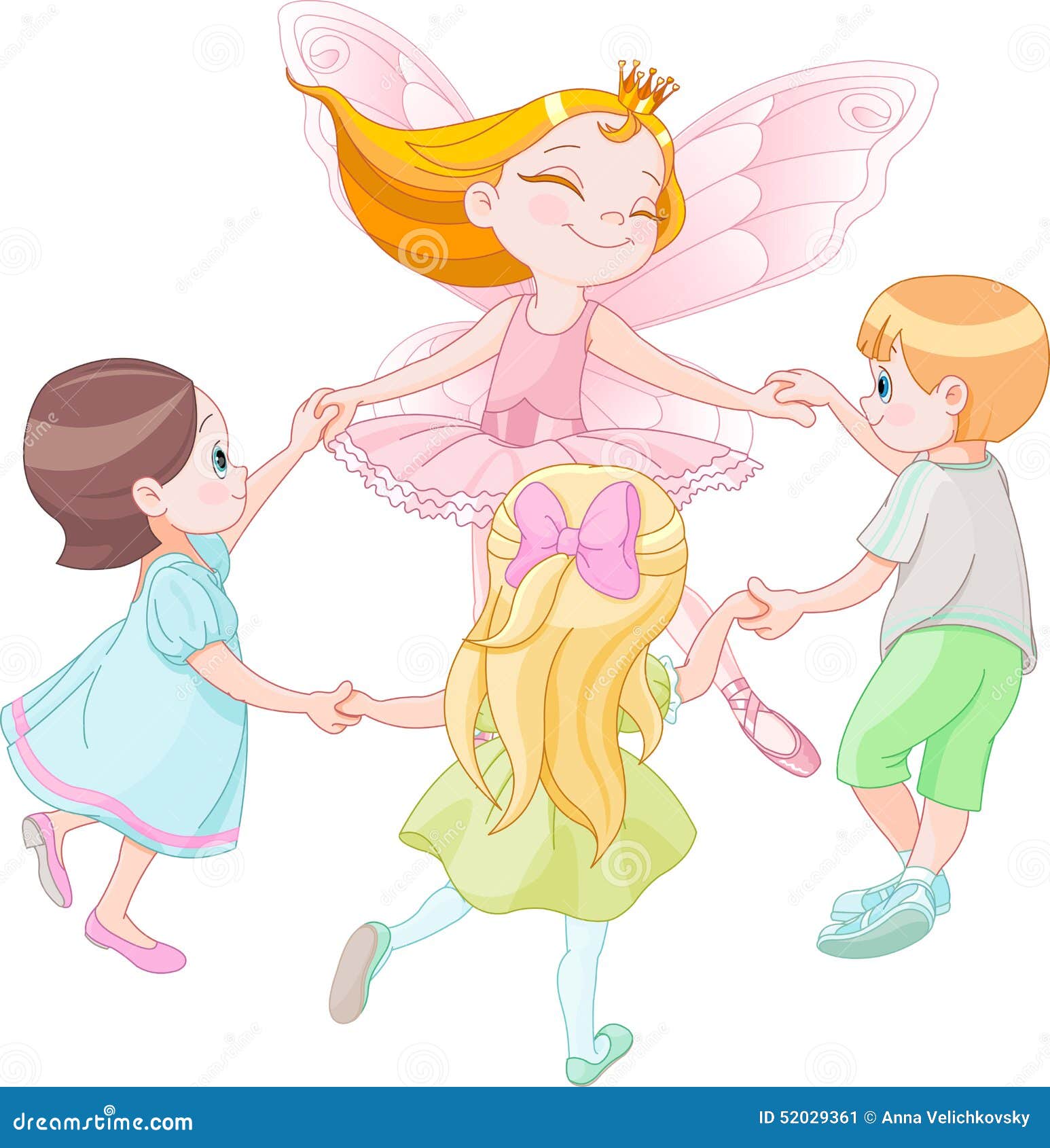 Fairy Dancing with Children Stock Vector - Illustration of ballerina ...
