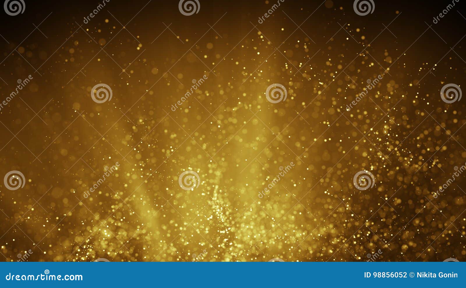 Fairy Dust Flying in Gold Light Rays Abstract Illustration Stock ...