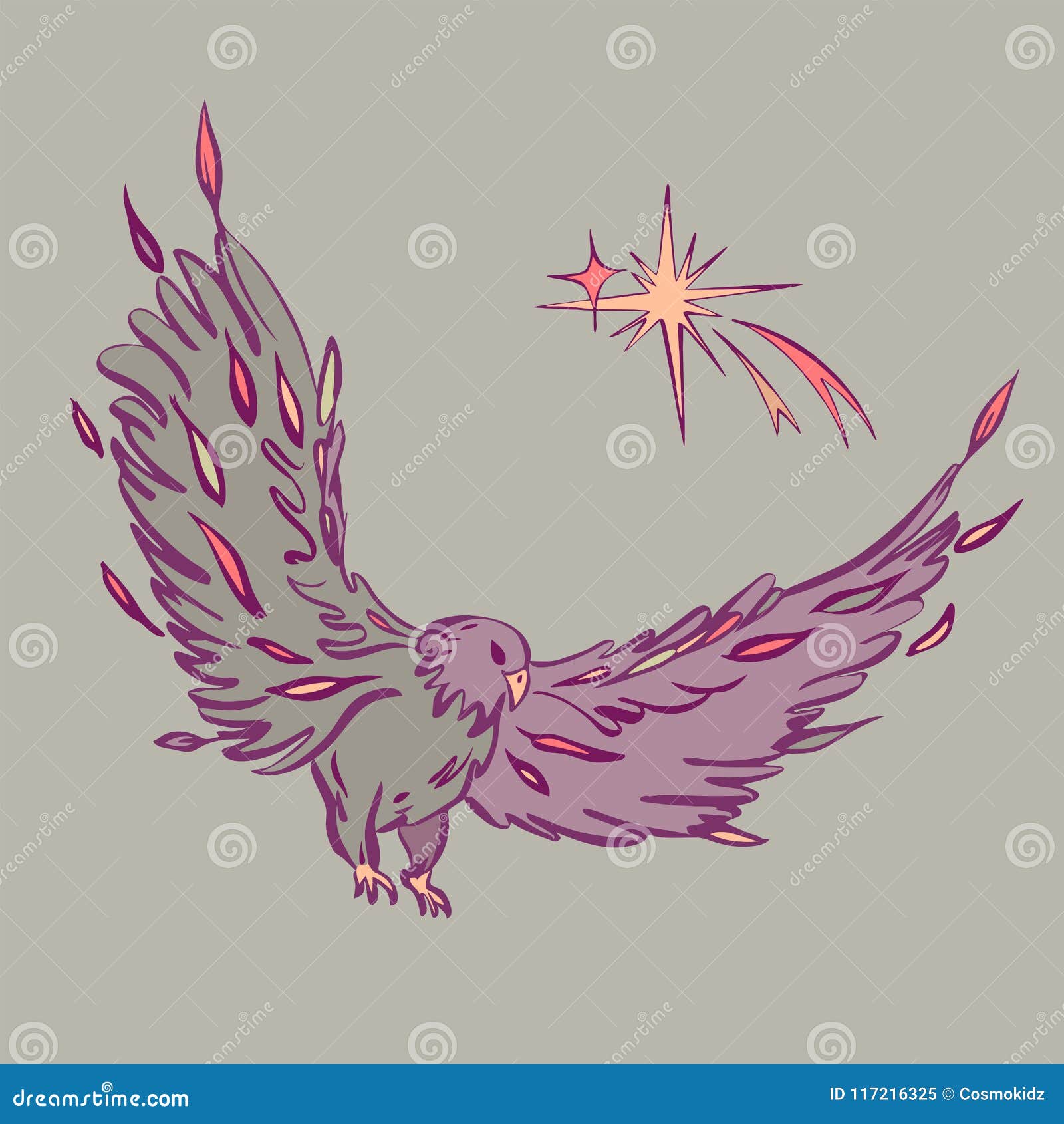 Fairy Eagle Bird in Cartoon Style, Vector Illustration Stock Vector ...