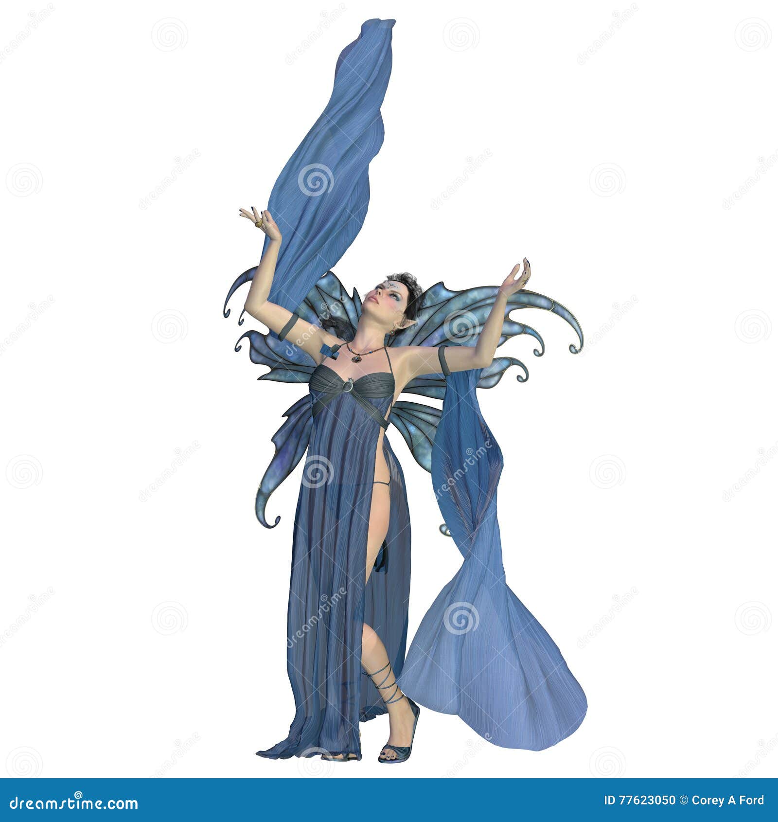 Fairy Elven on White stock illustration. Illustration of blue - 77623050